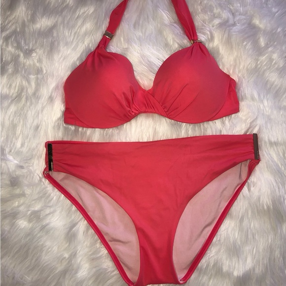 Swim Victorias Secret Coral Pink 2 Piece Bikini Poshmark
